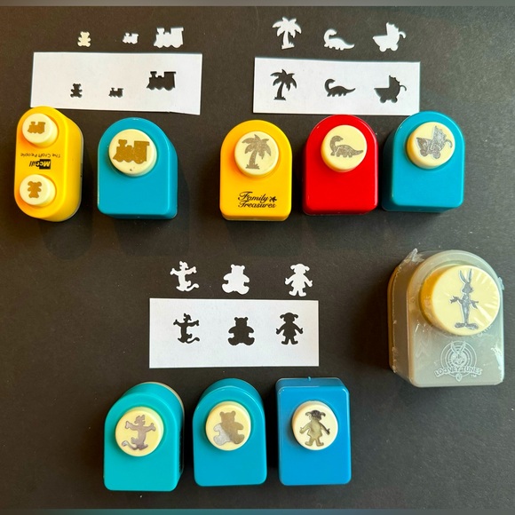 Office | 9 Craft Scrapbooking Paper Punches Mixed Lot Mini Punch Disney ...